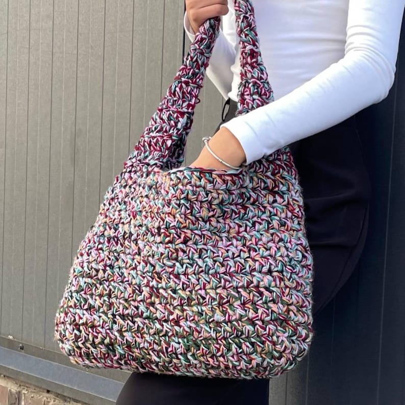 Crochet Tote Bag Pattern | Easy Beginner Bag | Scrap Yarn Project | PDF ...