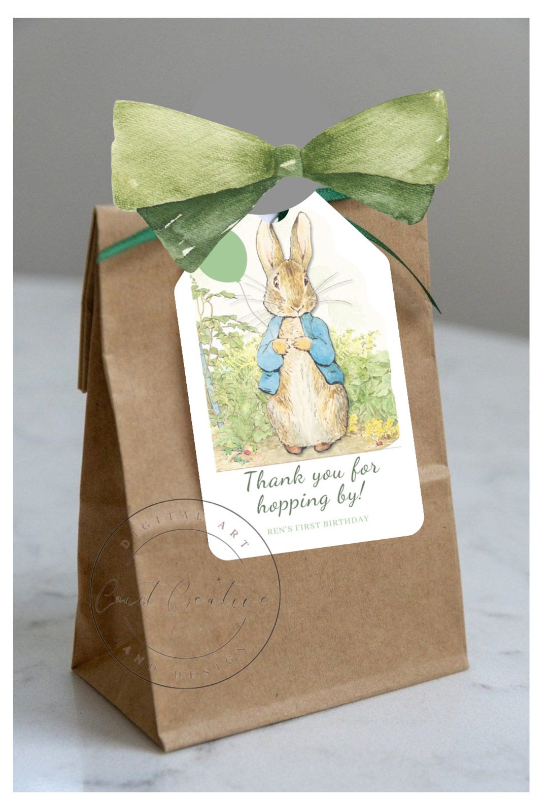 Peter Rabbit Personalised Birthday Party Favour Gift Tag, Boy First ...