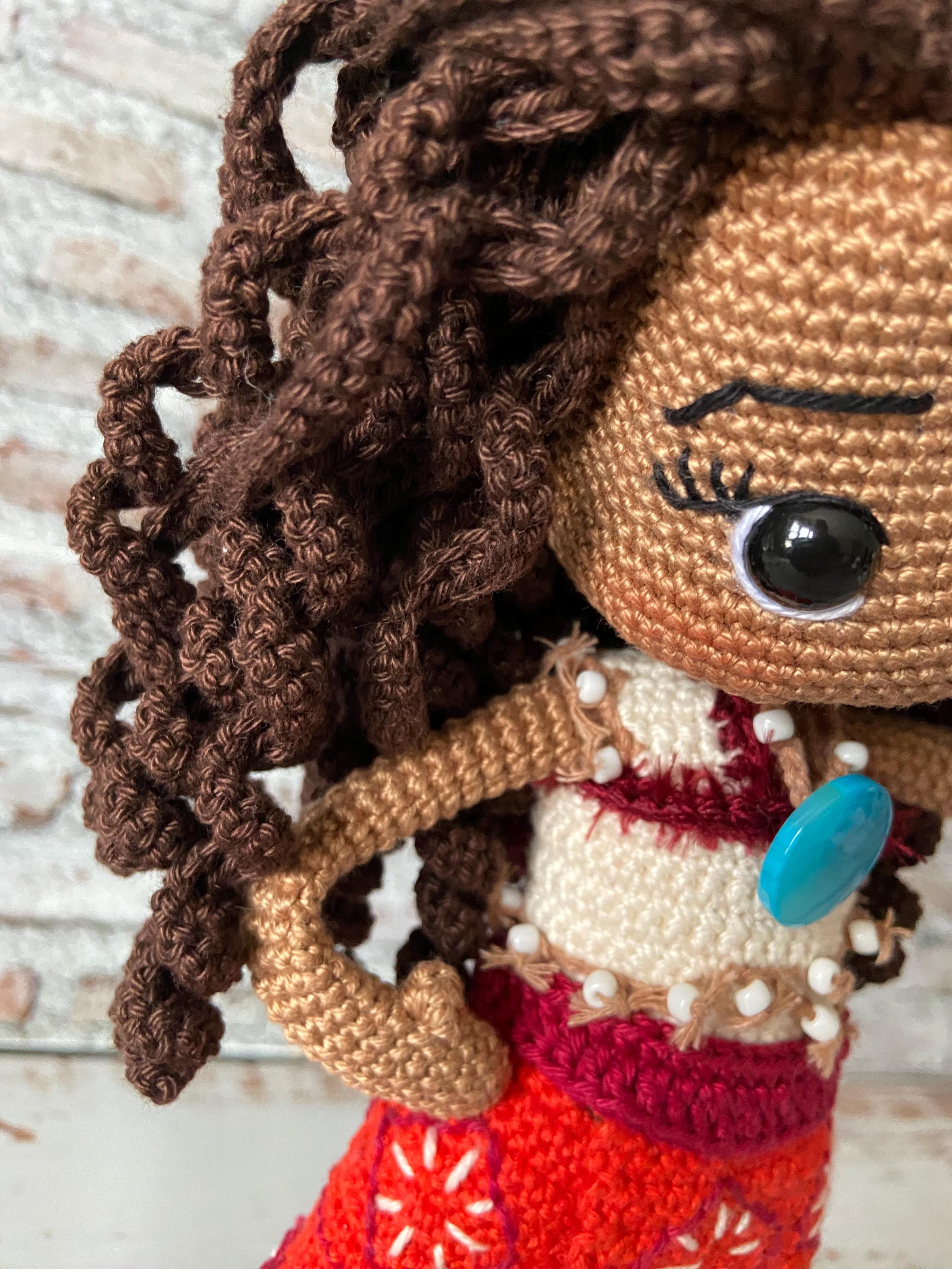 Moana Doll Crochet Pattern - Crochet Doll Pattern With Dress - English ...