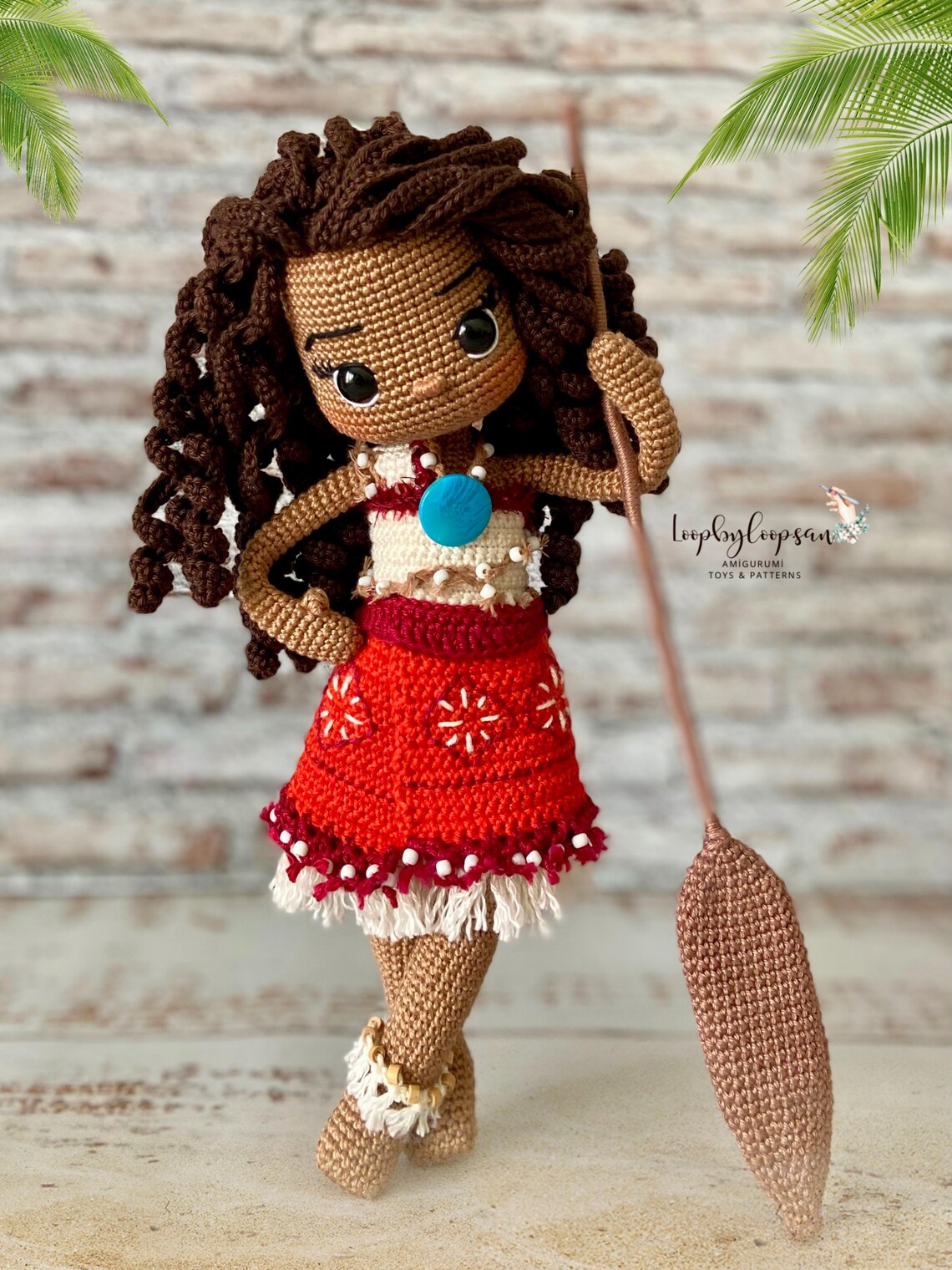 Moana Doll Crochet Pattern - Crochet Doll Pattern With Dress - English ...