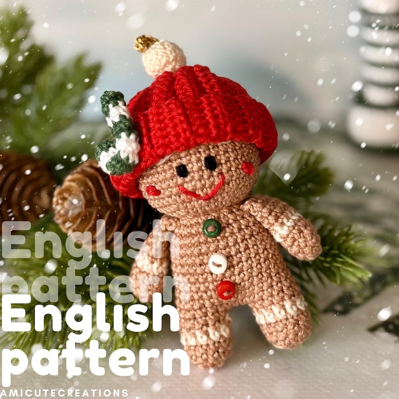 Christmas Gingerbread Crochet Pattern (PDF) | Festive Amigurumi | Easy ...