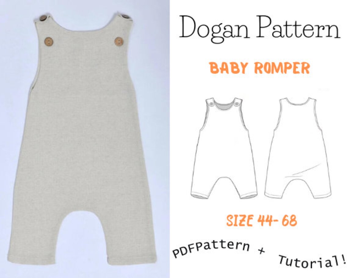 Baby Romper Sewing Pattern Pdf,sıze:newborn-12 Month, Instant Digital ...