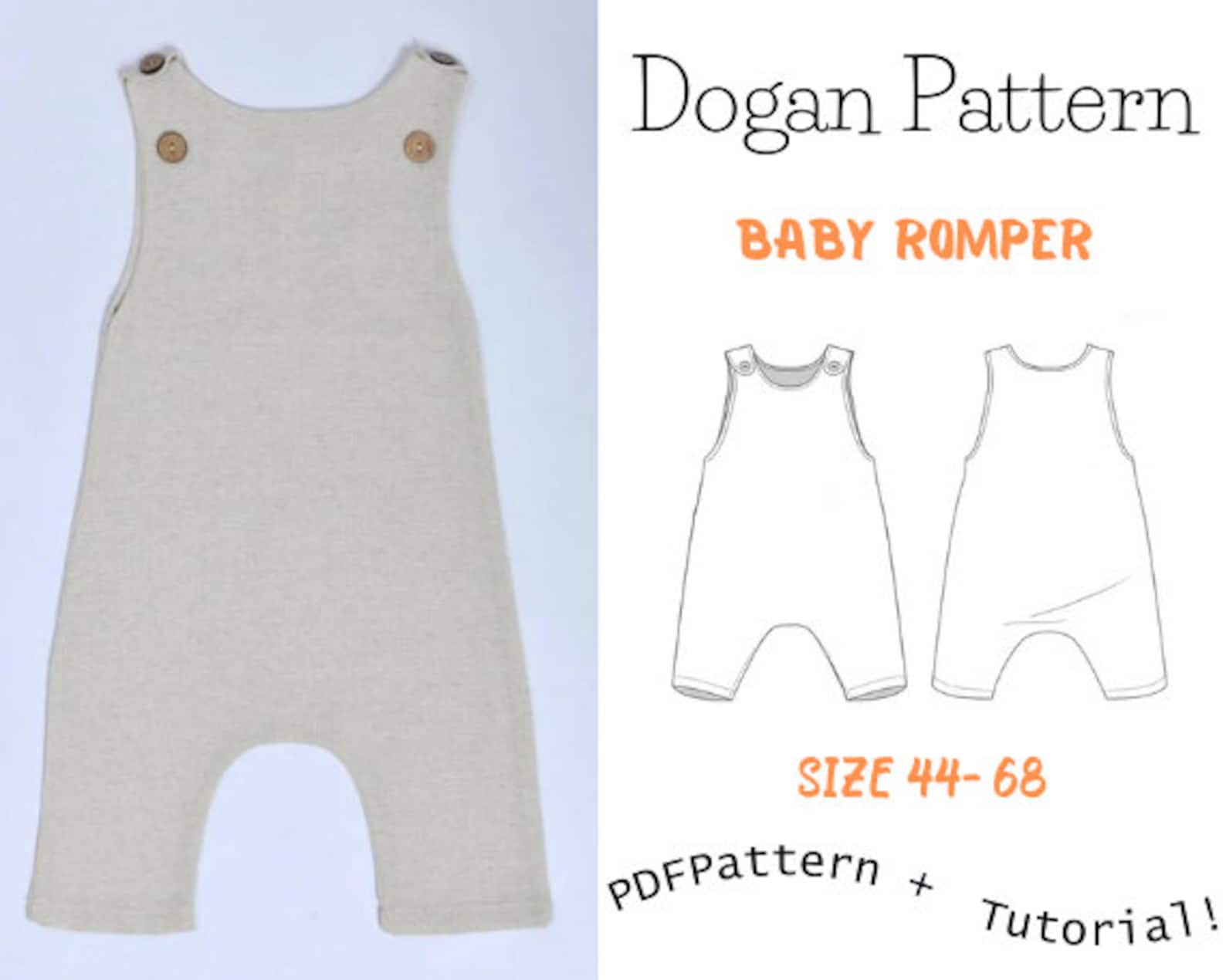 Baby Romper Sewing Pattern Pdf,sıze:newborn-12 Month, Instant Digital Download, Linen Baby ...