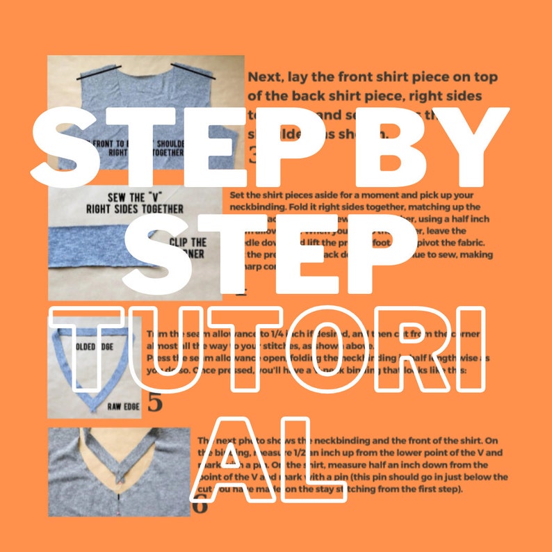 Women's V-neck T-shırt - V Neck Tee Women's Sewing Pattern -- V ...