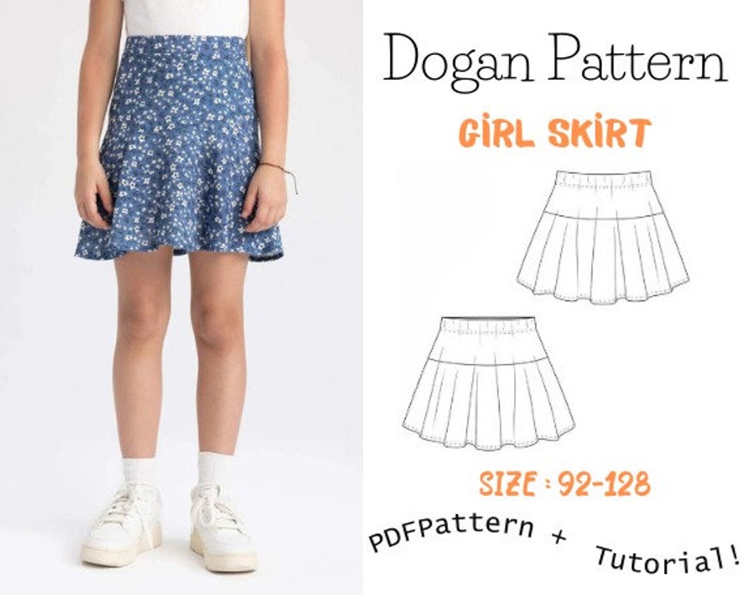 Skİrt Sewing Pattern for Kids, Skİrt Pattern, Kids Pattern, PDF Pattern, Beginner Pattern ...
