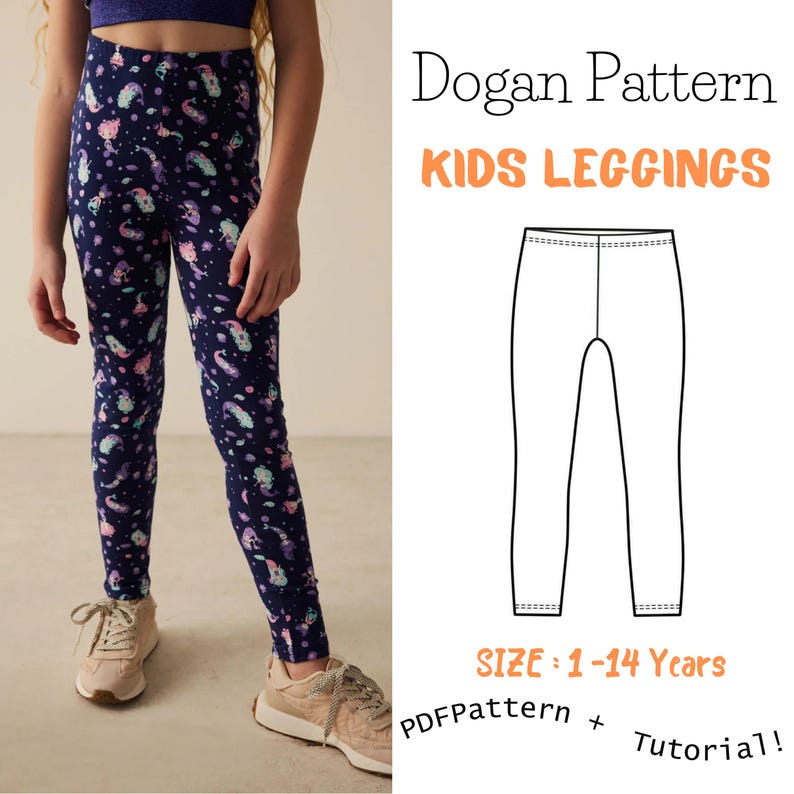 Simple Kids Leggings PDF Sewing Pattern, Leggings for Girls, Leggings ...