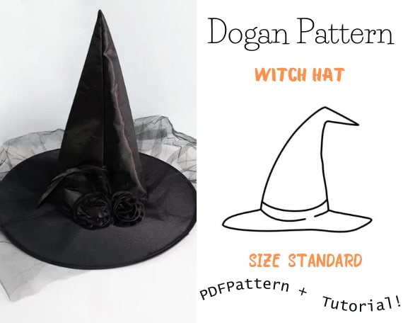 Witch Hat Sewing Pattern Hat Sewing Pattern Hat PDF Easy Hat Pattern Instant Download Wizard Hat ...