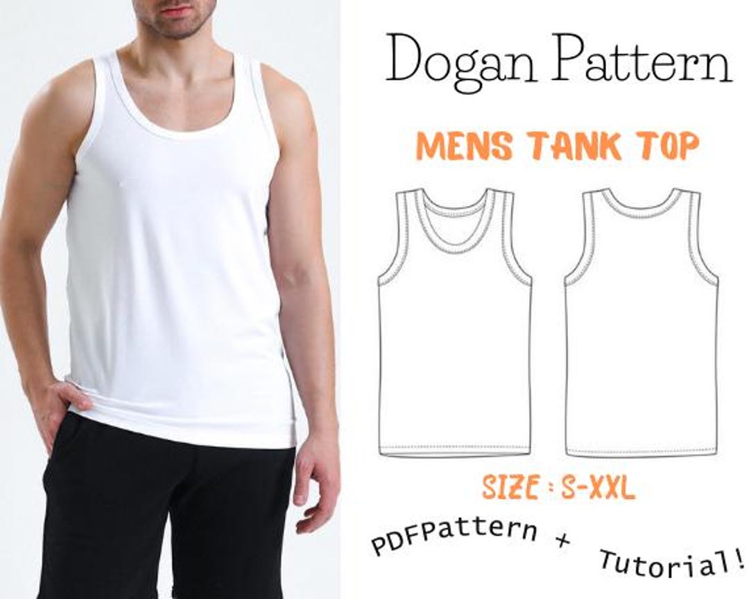 Men's Tank Top Sewing Pattern | Sizes S-XXL | Digital PDF With Step-by ...