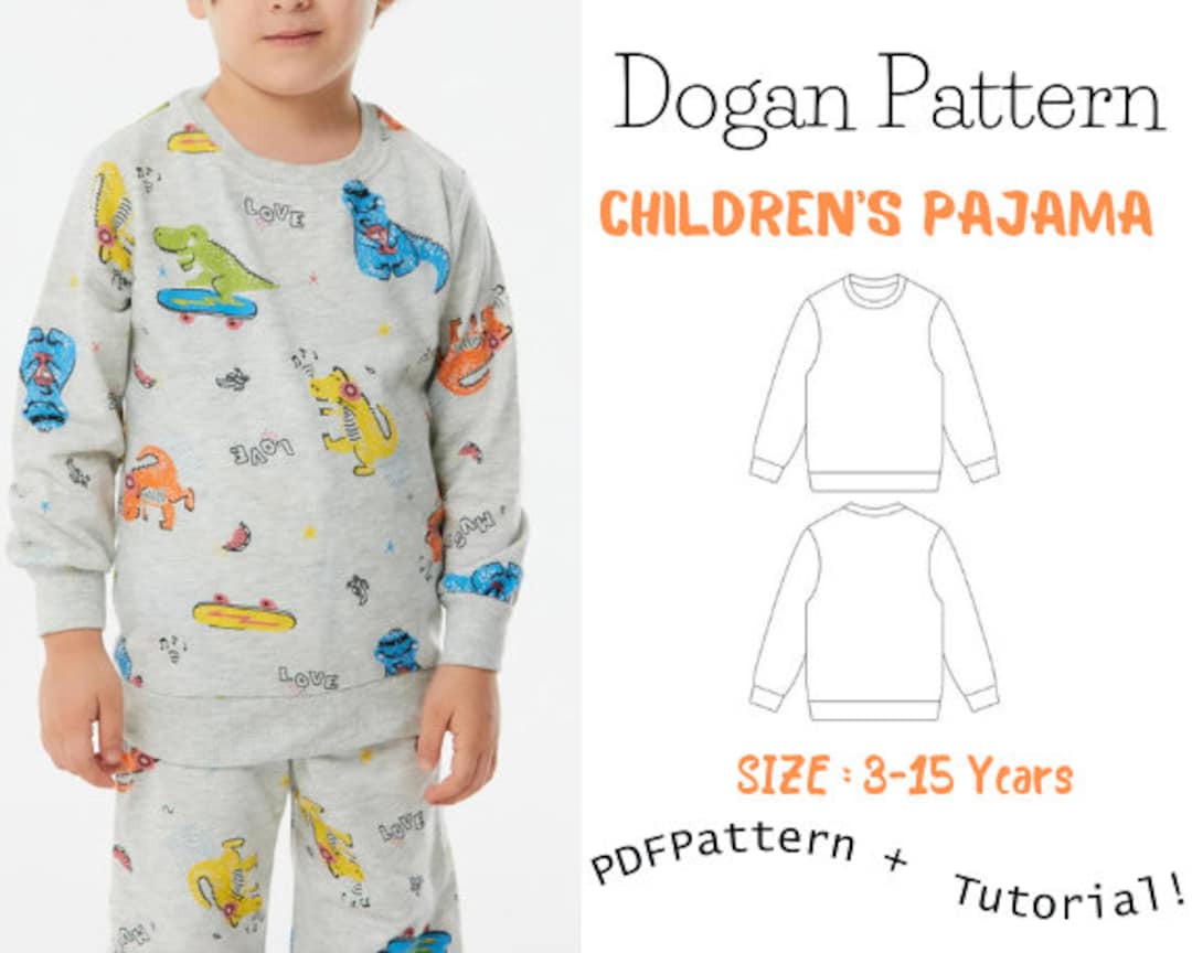 Pajama Sewing Pattern for Kids, Sweatshirt Pattern, Kids Pattern, PDF ...