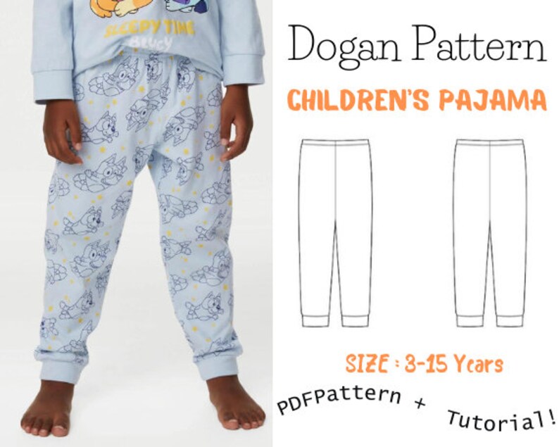 Children's Pajama Sewing Template/with Step-by-step Illustrated ...