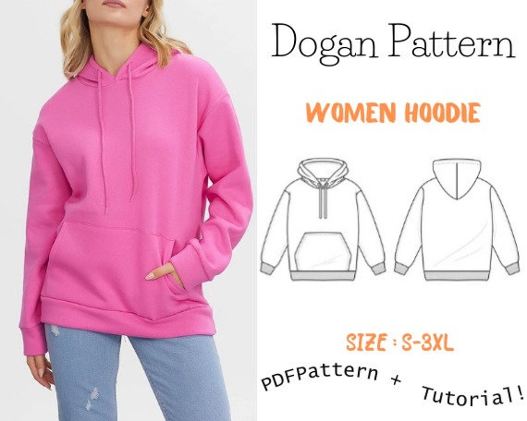 Hoodie Sewing Pattern, Women Hoodie, Sweatshirt Pattern, Women Sewing ...