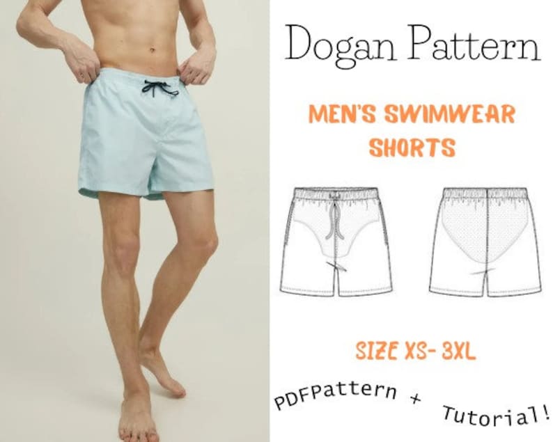 Men Shorts Pattern | Men's Swimwear Sewing Pattern | Instant Download ...