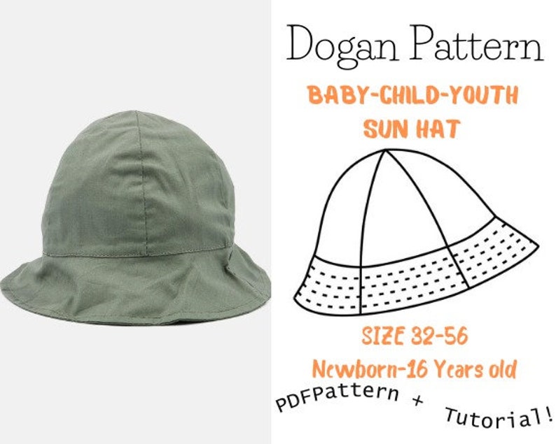 Hat Sewing Pattern for Newborns and Children and Babies up to 16 Years ...