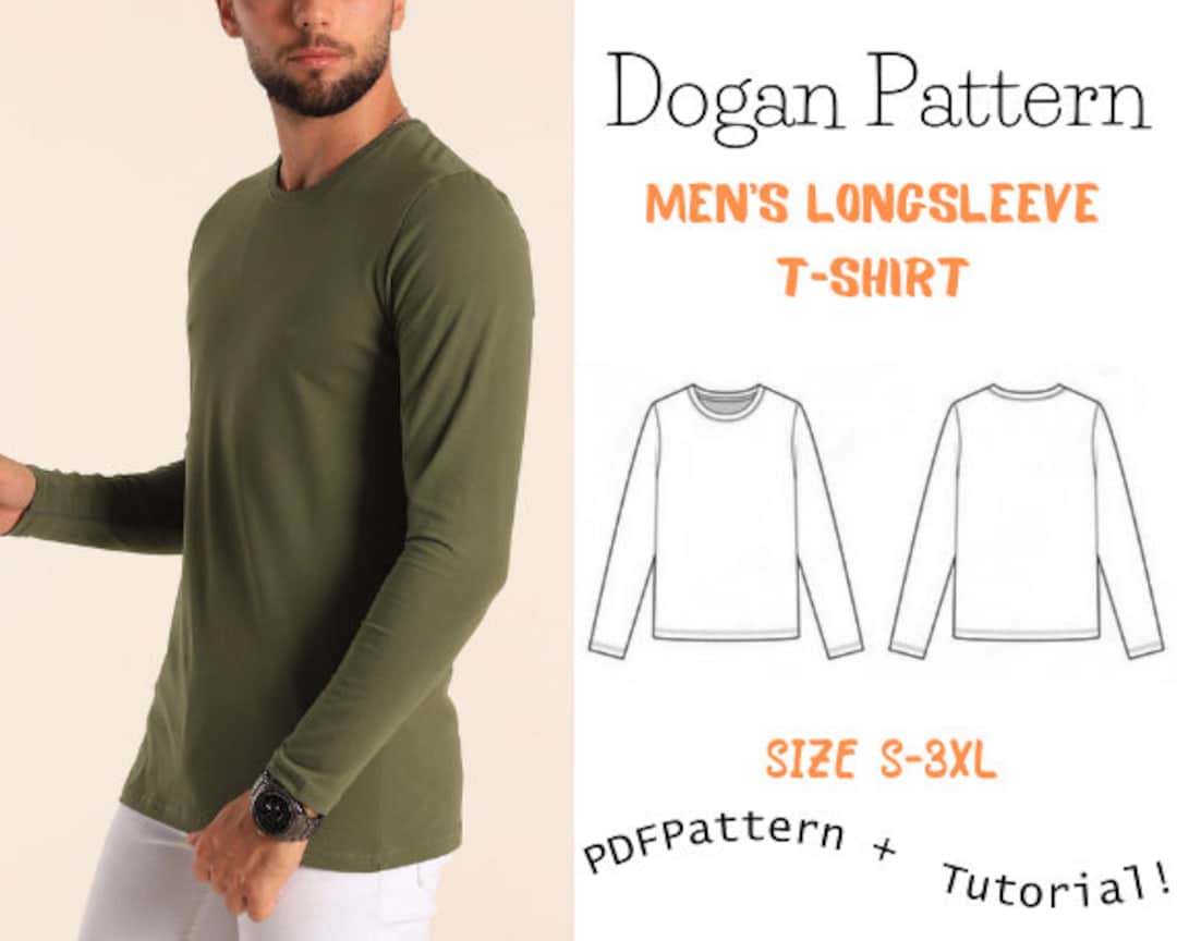 Easy Longsleeve Tshırt Sewing Pattern-longsleeve Tshırt Pdf-sizes S-3xl ...