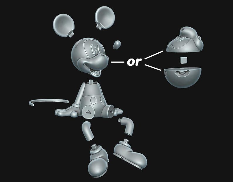 Mickey Mouse STL 3D File | Full Printable Model | Digital Download for ...