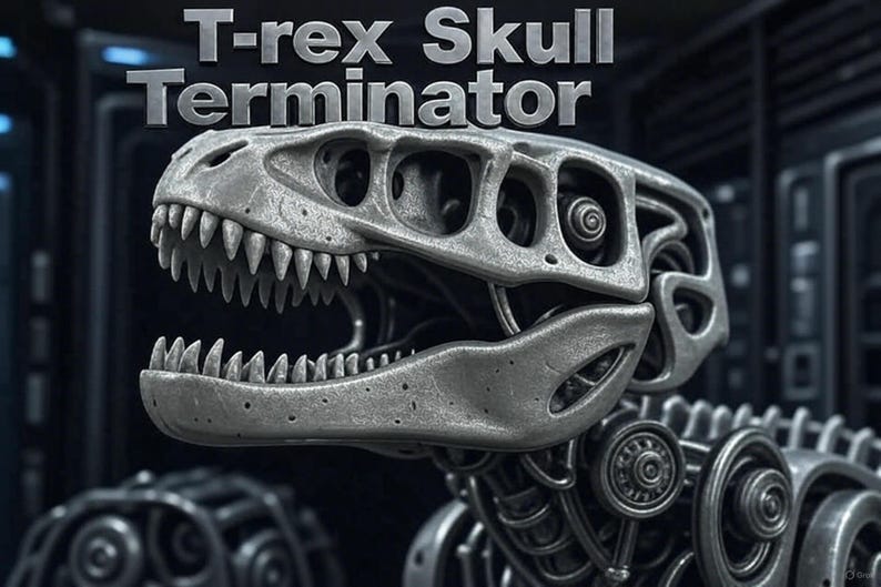 T-rex Skull Terminator STL - 3D Printable Sci-fi Dino Model - Etsy