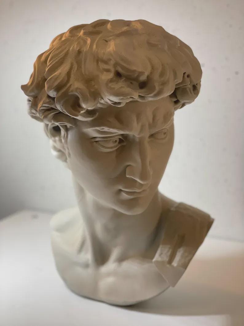 Michelangelo David STL - 3D Printable Bust for Art Lovers - Etsy