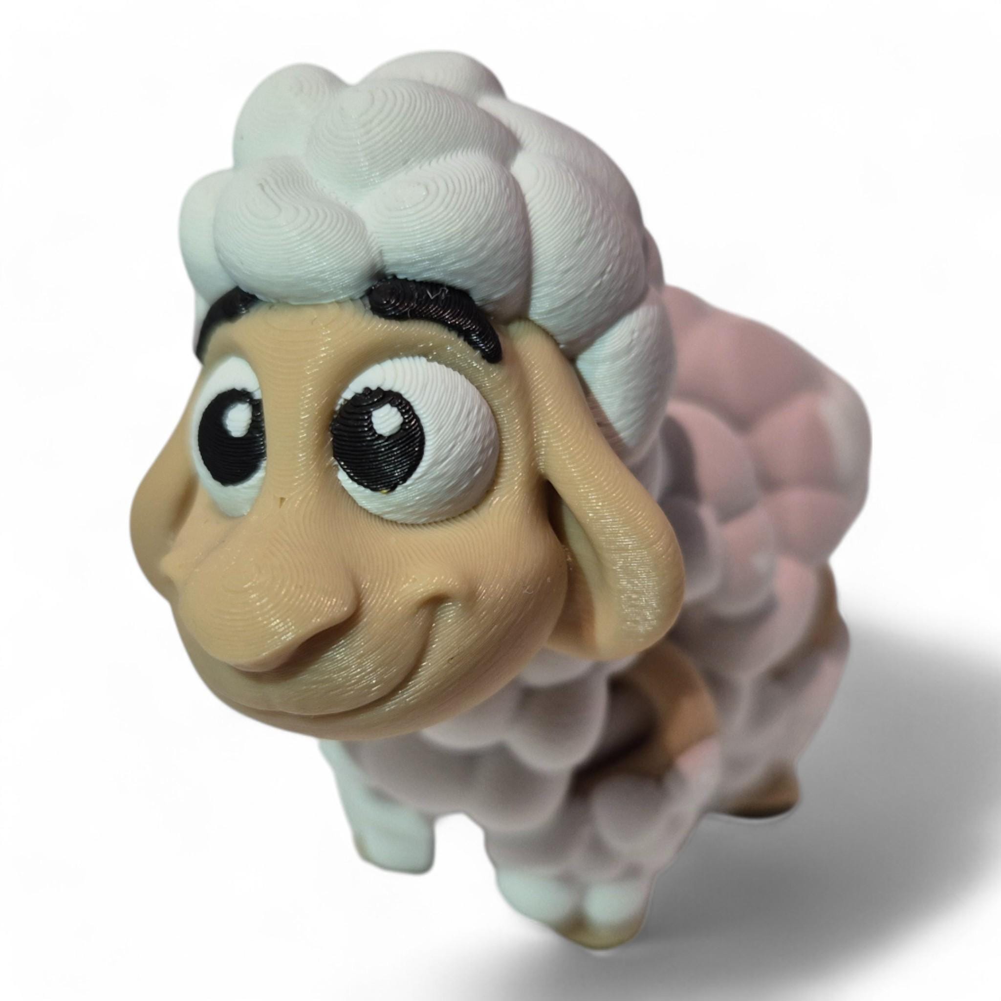 Colorful 3D Printed Articulated Sheep Toy, Movable Sheep Figurine in ...