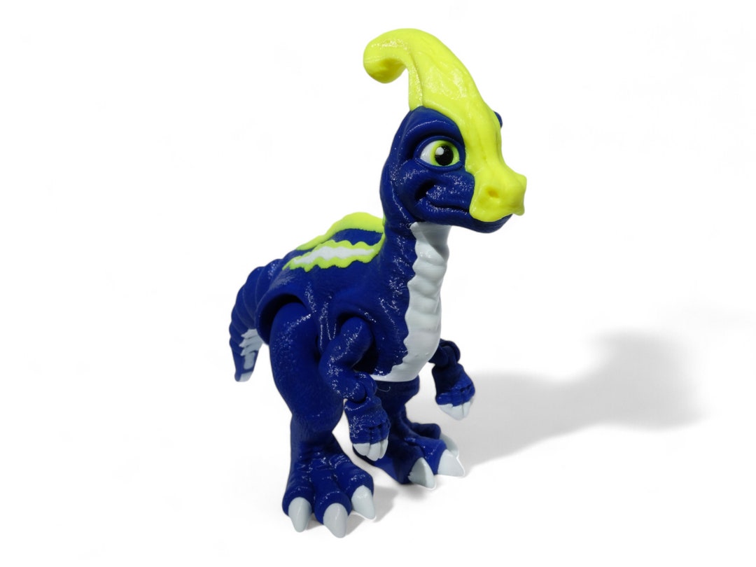 3D Printed Parasaurolophus Dinosaur Toy, Colorful Custom Dino Figure ...