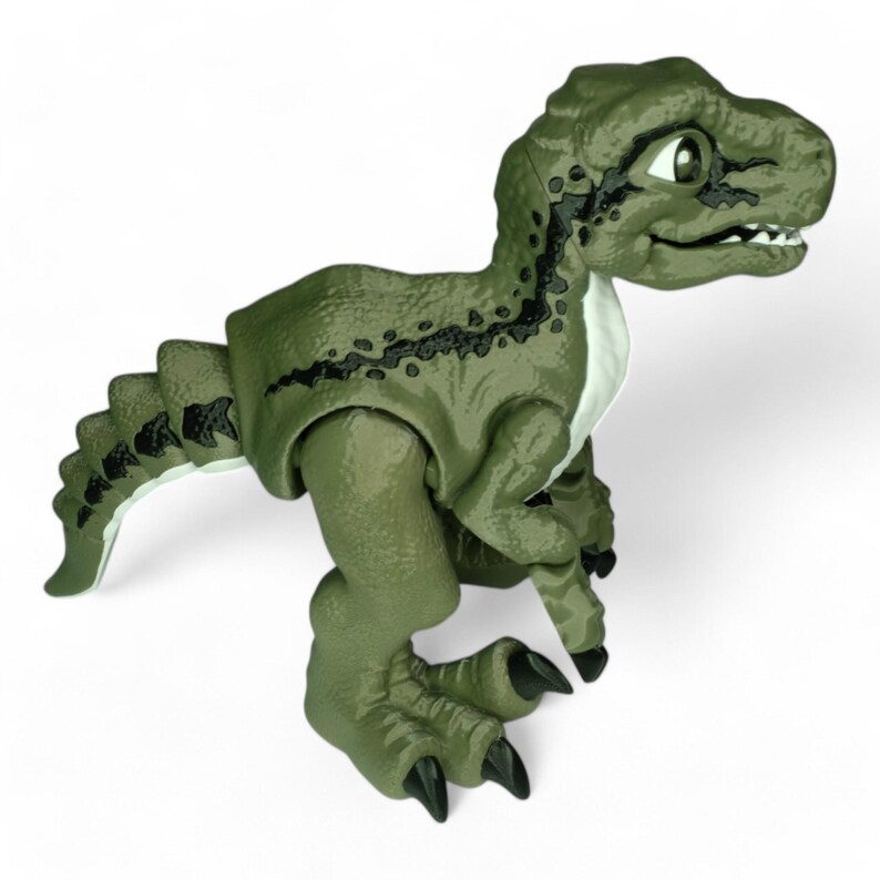 3D Printed Raptor Dinosaur Figurines – Set of Colorful Velociraptors in ...