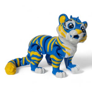 Adorable 3D Printed Tiger Figurine, Articulated Tiger Toy in Unique ...