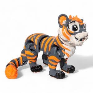 Adorable 3D Printed Tiger Figurine, Articulated Tiger Toy in Unique ...