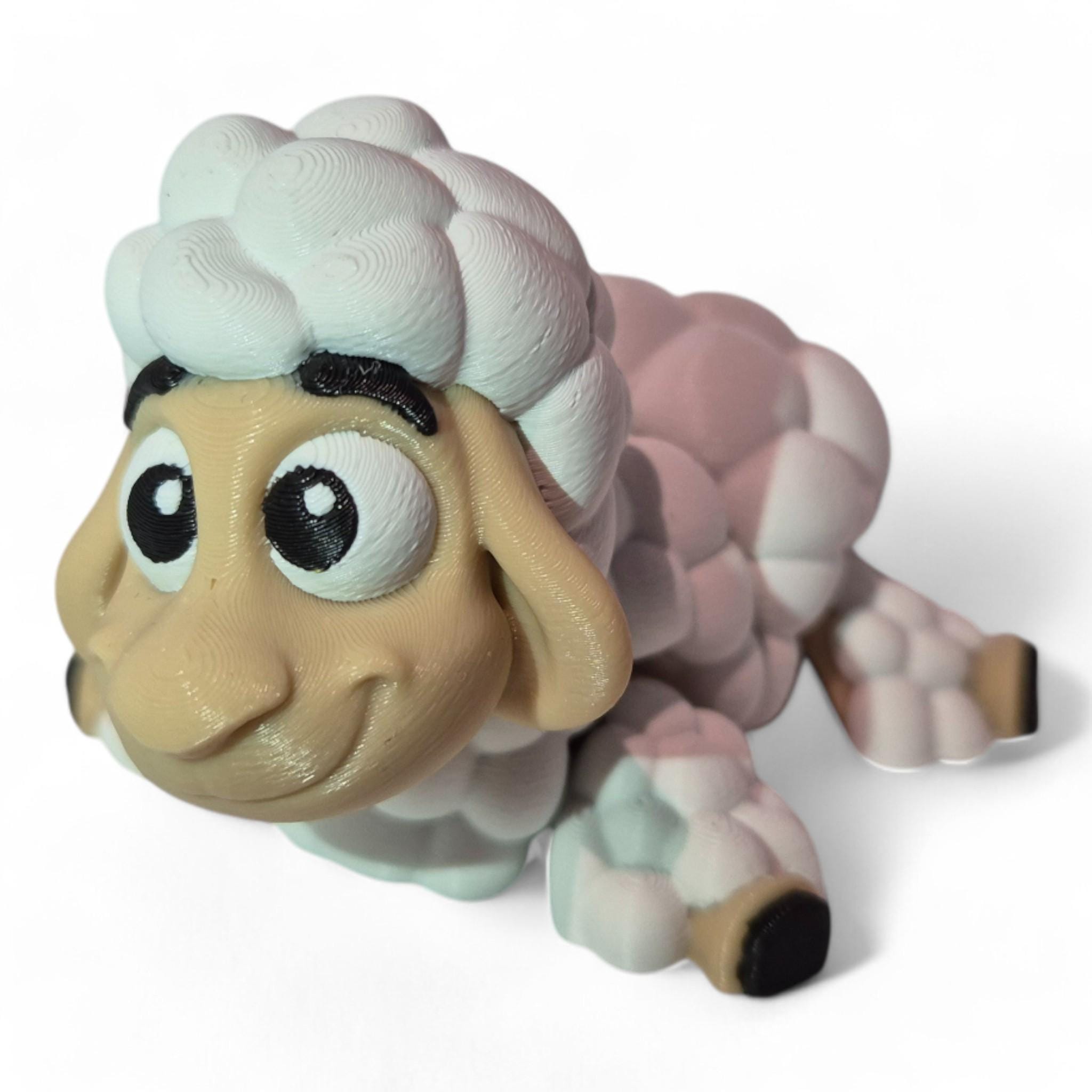 Colorful 3D Printed Articulated Sheep Toy, Movable Sheep Figurine in ...