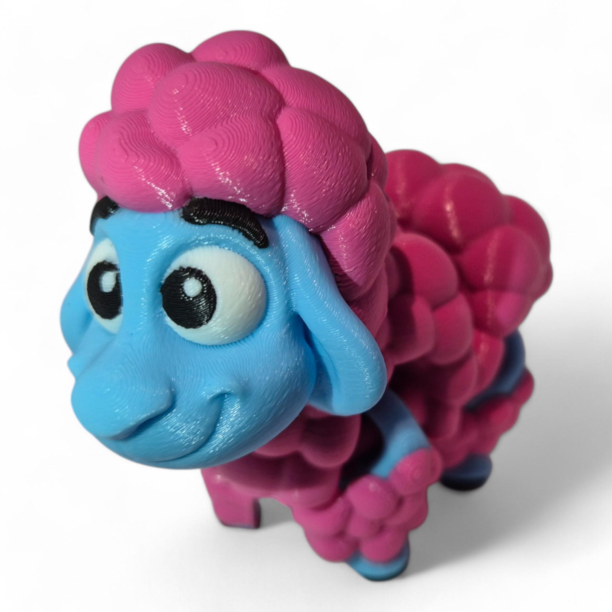 Colorful 3D Printed Articulated Sheep Toy, Movable Sheep Figurine in ...
