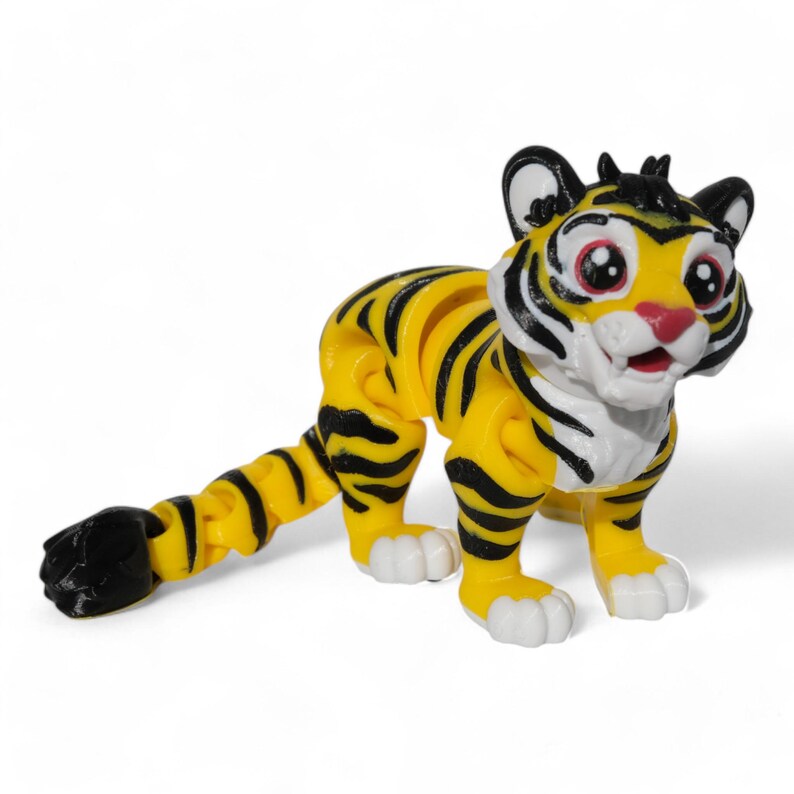 Adorable 3D Printed Tiger Figurine, Articulated Tiger Toy in Unique ...