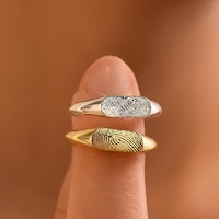 Fingerprint Signet Ring by Caitlyn Minimalist • Personalized Engraved ...