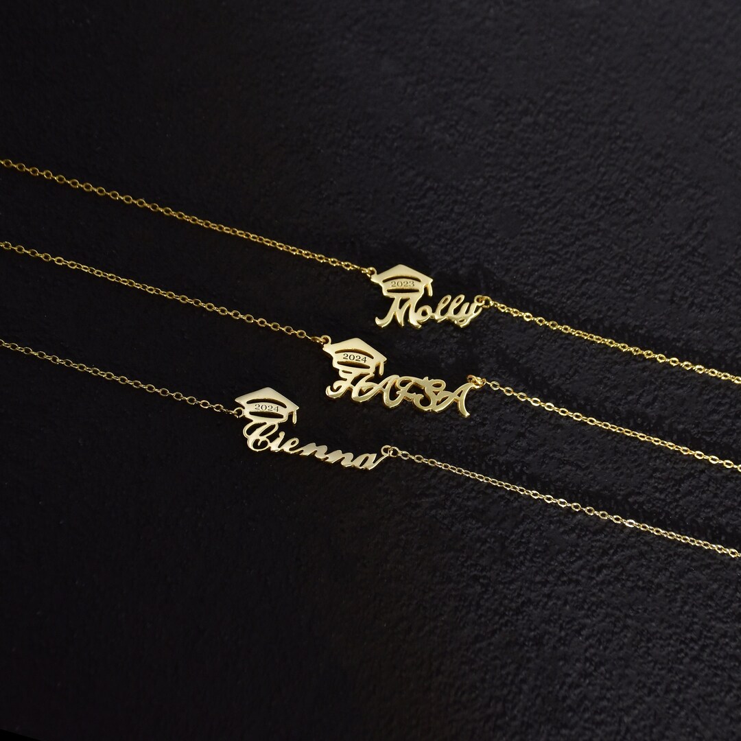 Graduation Cap Necklace, Graduation Necklace,personalized Bachelor Cap ...