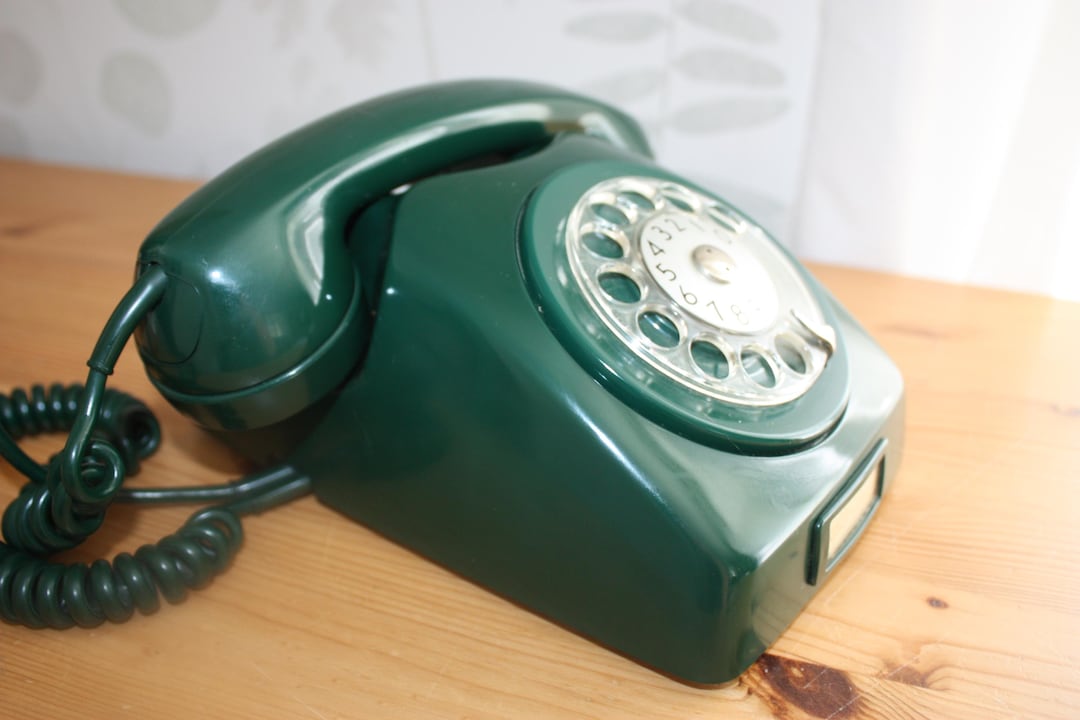 Vintage Retro 1970's Swedish Dialog Telephone Green Oldschool Rotary ...