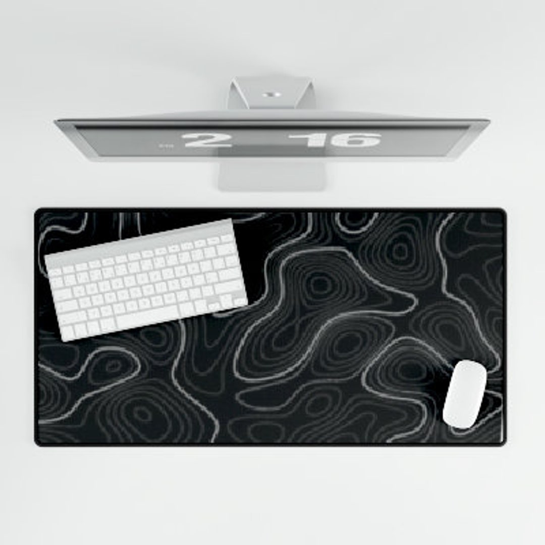 Cool Black and White Topographic Mouse Pad - Etsy