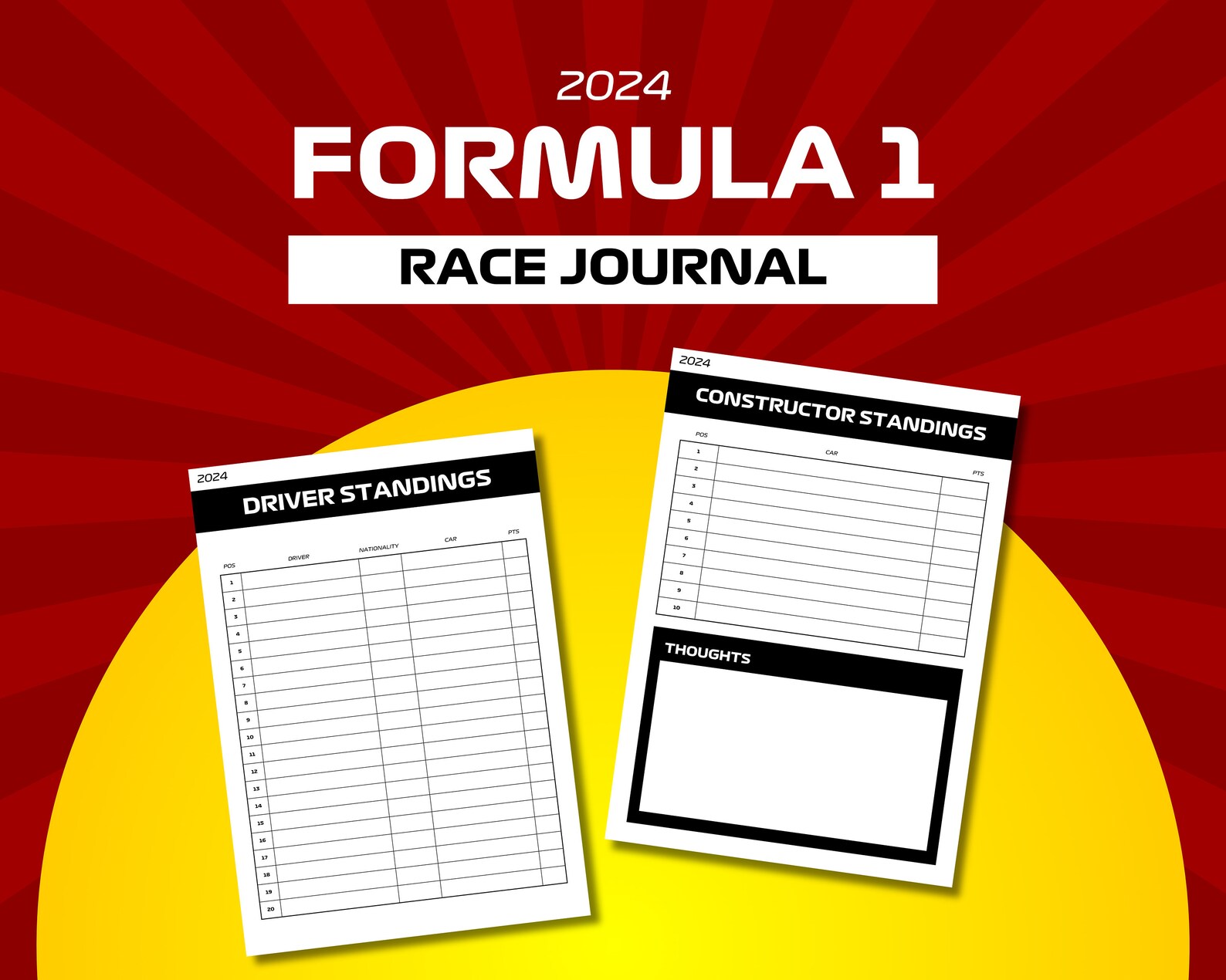 2024 FORMULA 1 RACE JOURNAL / F1 / Race Planner / Planner / Printable ...