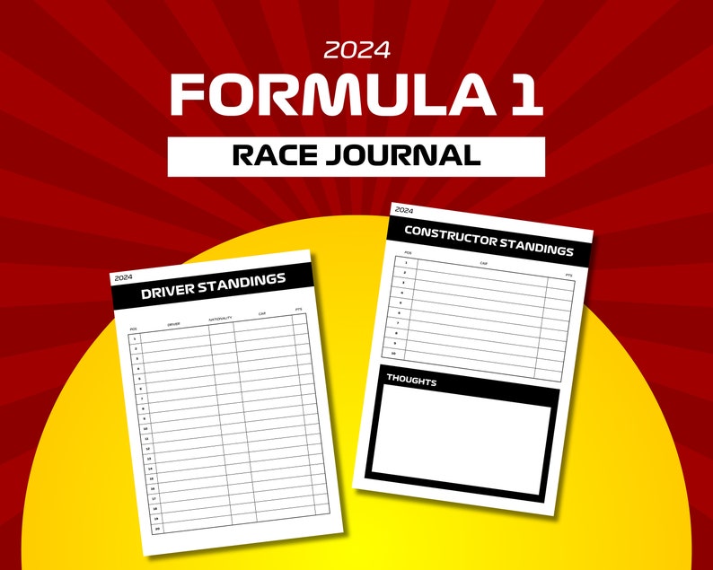 2024 FORMULA 1 RACE JOURNAL / F1 / Race Planner / Planner / Printable ...