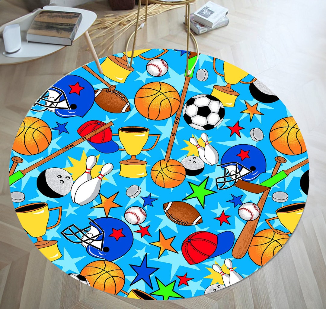 Basketball Pattern Rug,football Pattern Rug,basketball Rug,round Rug ...