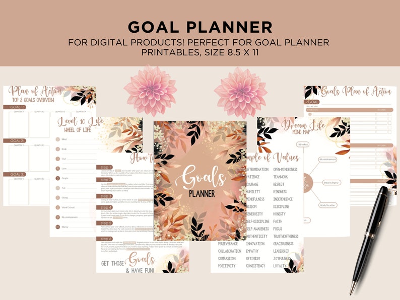 Printable Goal Planner Bundle, 2024 Goals Tracker, SMART Goal Setting ...