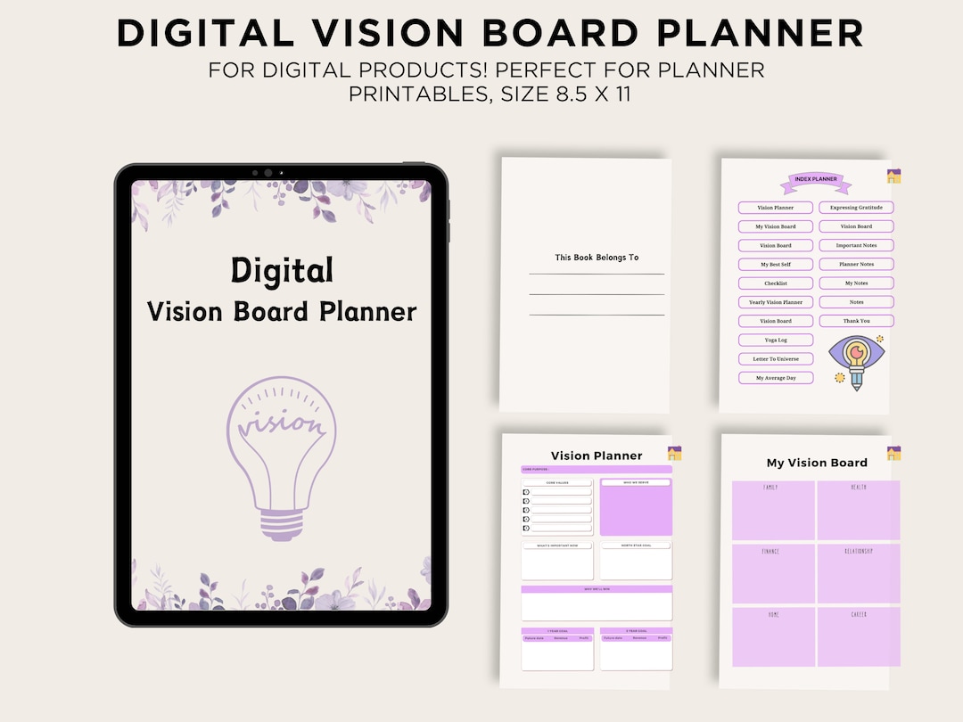 Digital Vision Board Planner, Goal Planner, Manifestation Journal Ipad ...
