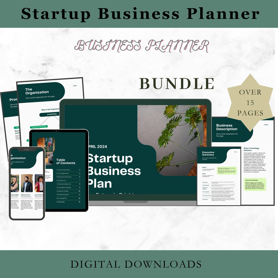 Startup Business Plan in Dark Green Lime Green Friendly Dynamic Style ...