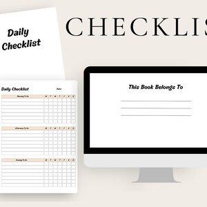 Digital Daily Checklist Planner, Minimalist to Do List Page, Daily ...