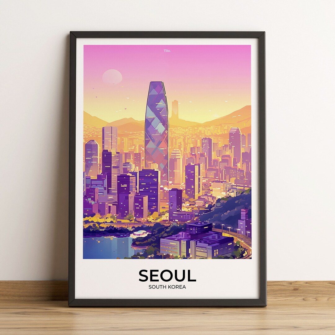 SEOUL Poster Seoul Travel Poster Seoul Art Print Seoul Vintage Travel ...
