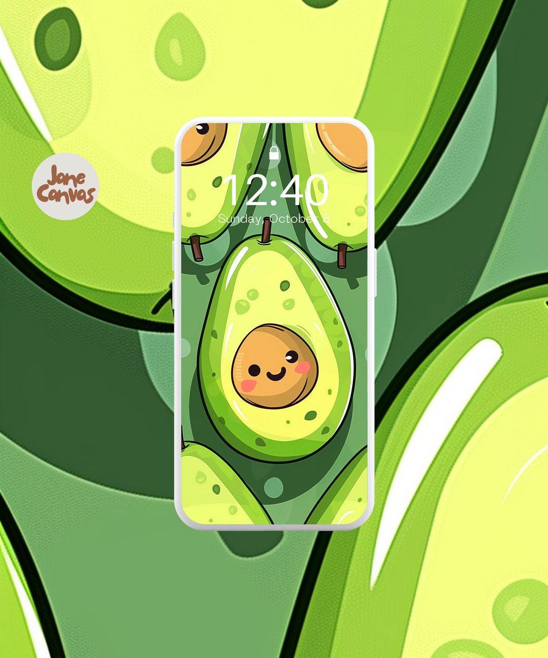 IPhone 4K Wallpaper Cute Avocados Green Vibe - Etsy