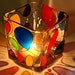 Multi-color Candle Holder. Hand Painted in a Modern Design. Colorful ...