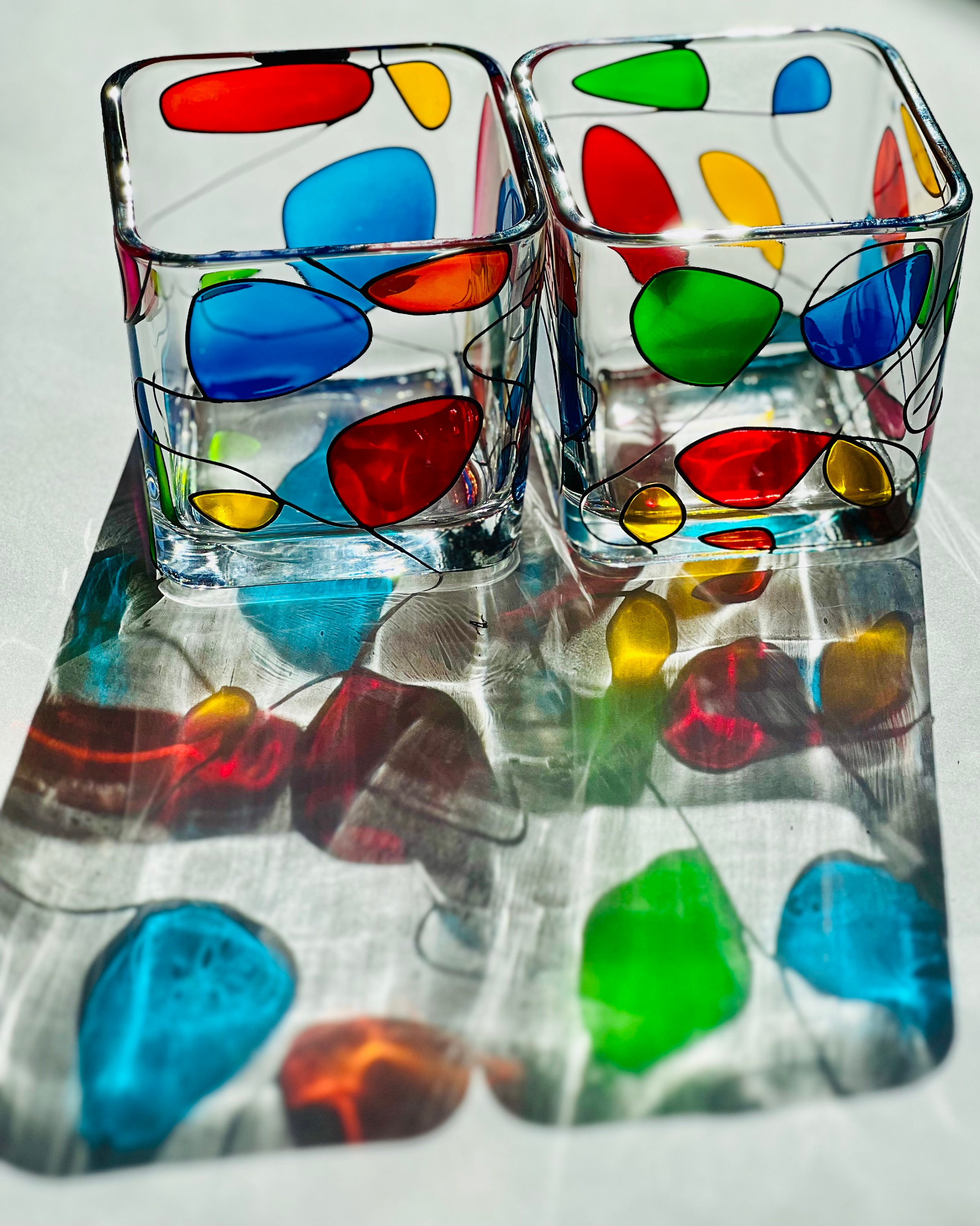 Multi-color Candle Holder Hand Painted in Celebration Design - Etsy