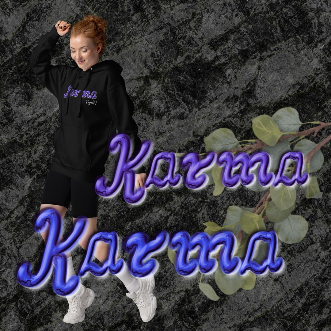 Hoodie Black Karma Rules in Blue or Purple Comfortable Hoodie for Men ...