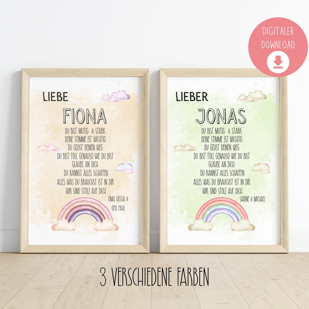 Motivational Poster Rainbow & Clouds | Positive Affirmations, Self-love ...