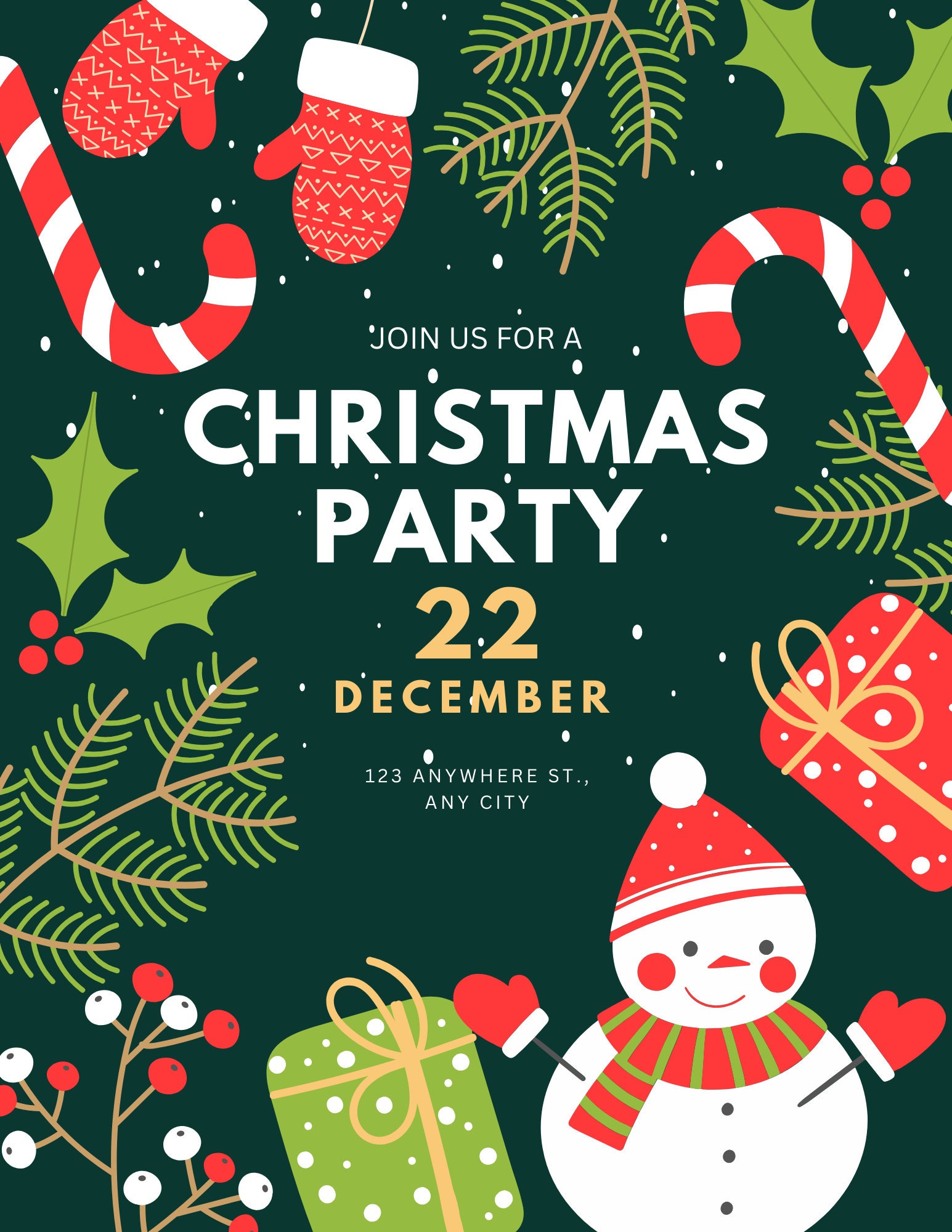 Custom Christmas Party Invitation - Festive Digital Invite Design for ...