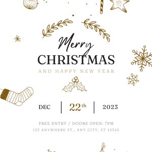 Custom Christmas Party Invitation - Festive Digital Invite Design for ...