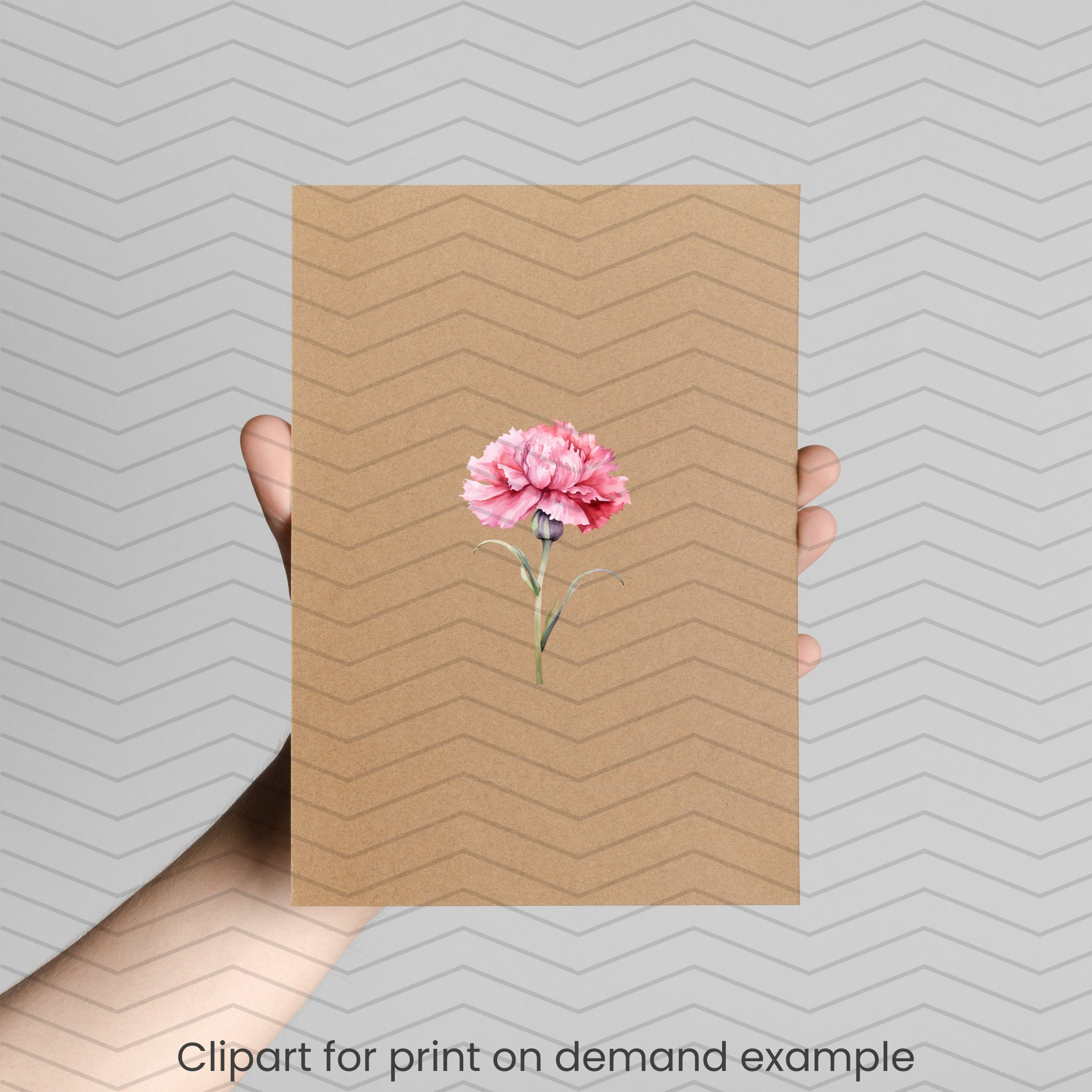 Pink Carnation Clipart Flower Bundle PNG, Digital Download, Commercial ...
