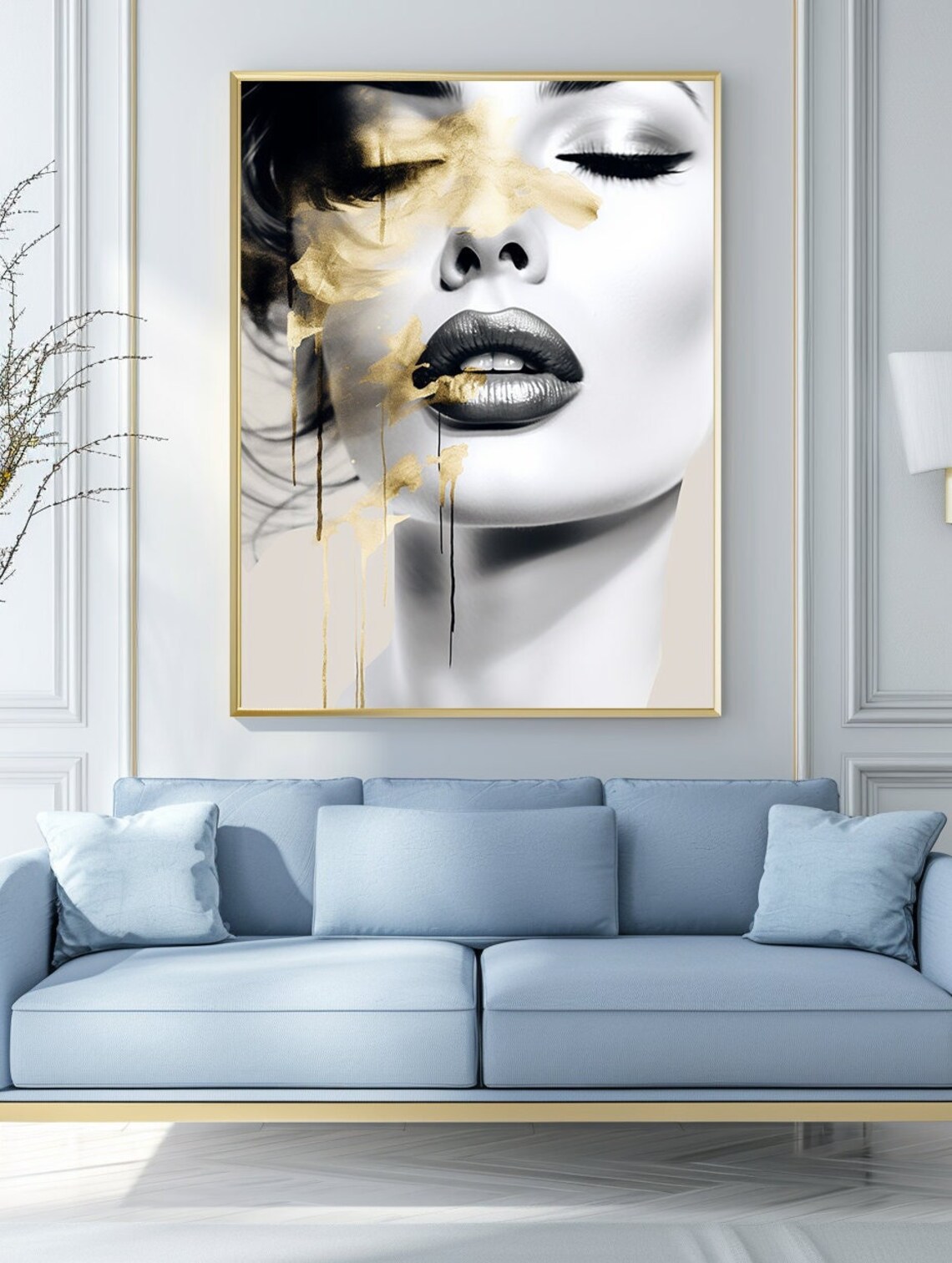 BUNDLE 18 Abstract Woman Face Wall Art, Gold Face Wall Art, Woman Art ...